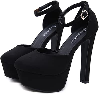Amazon.co.jp: Dodo Shoes Women's Pumps, High Heels, Round Toe, Thick ...