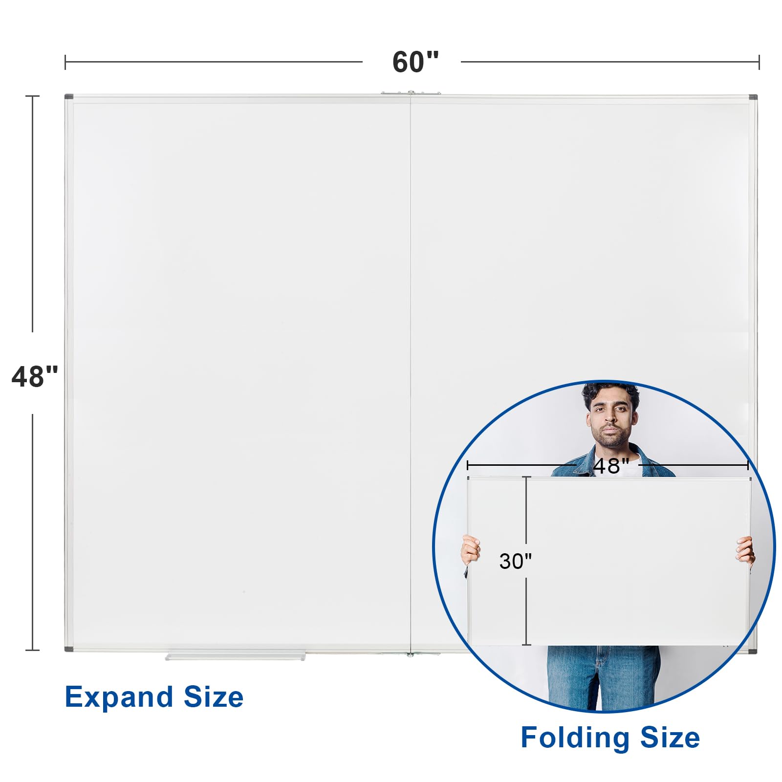 Snapklik.com : Comix Large Magnetic Dry Erase Board, 60" X 48" Foldable ...