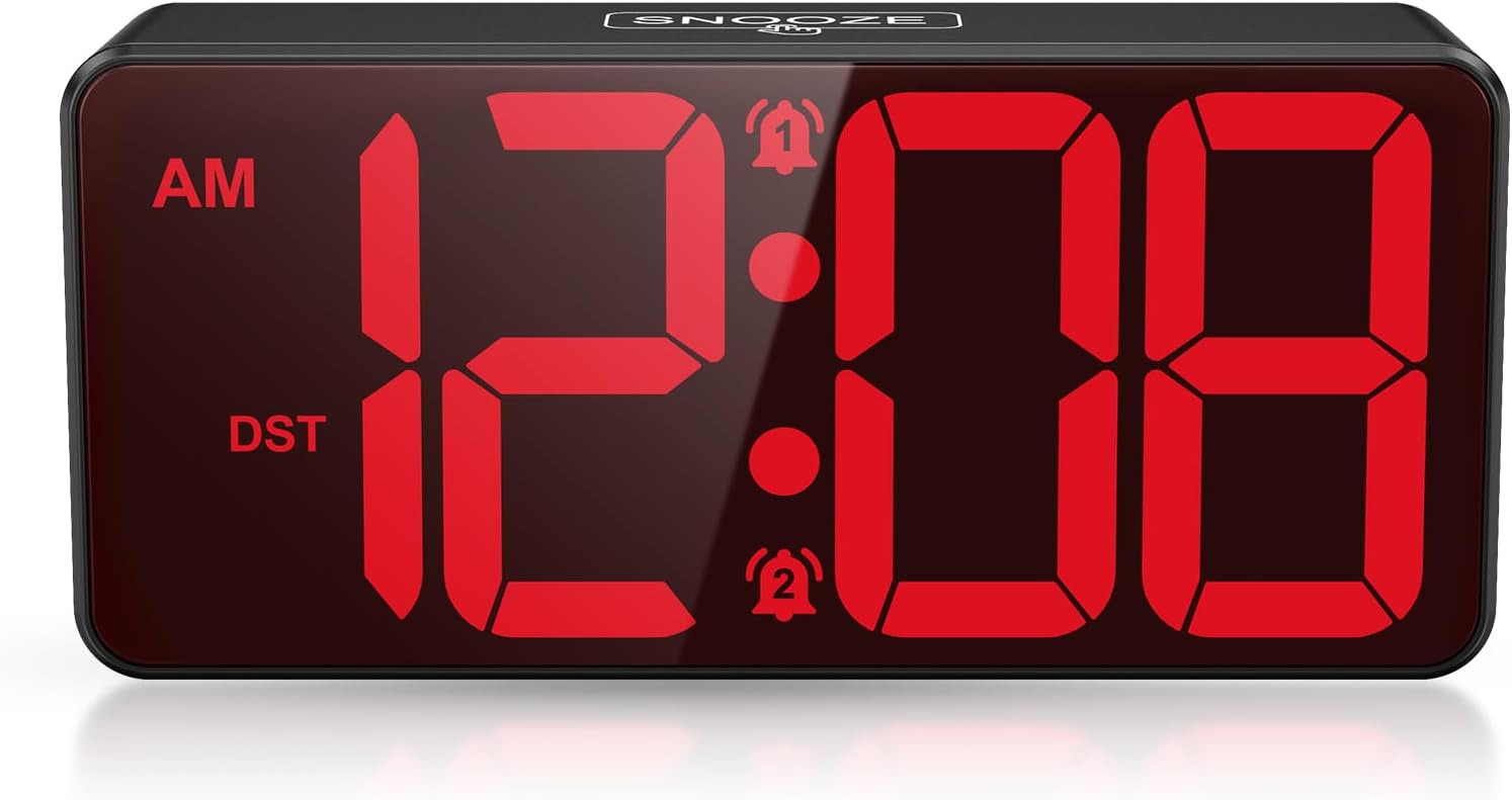 Amazon.com: KeeKit Digital Alarm Clock for Bedroom, Battery Operated ...