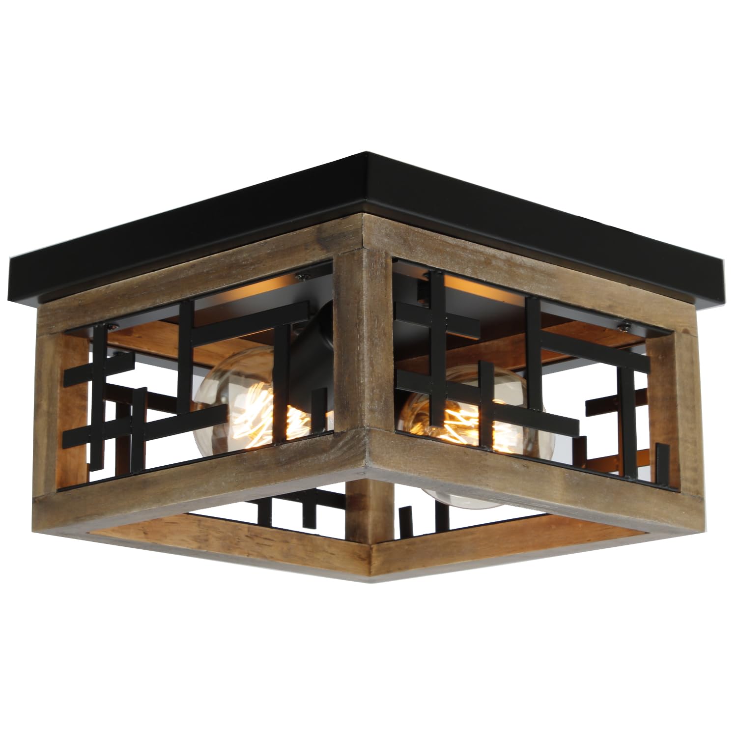 JWLUYN Farmhouse Flush Mount Ceiling Light, 2-Lights Farmhouse Ceiling ...