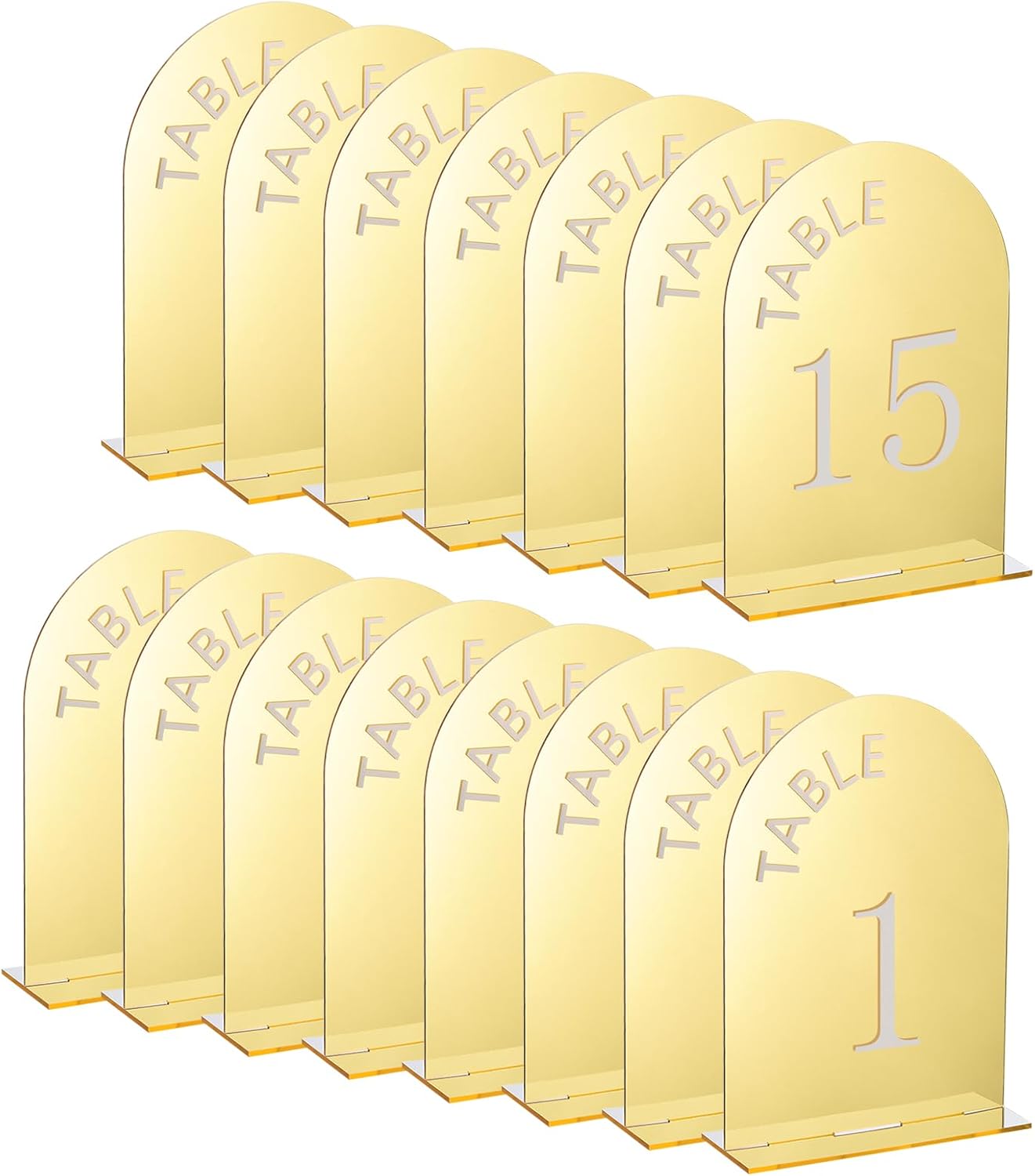 Amazon.com: uxcell 15pcs 4.8 x 7 Inch Gold Arch Acrylic Sign with Stand ...