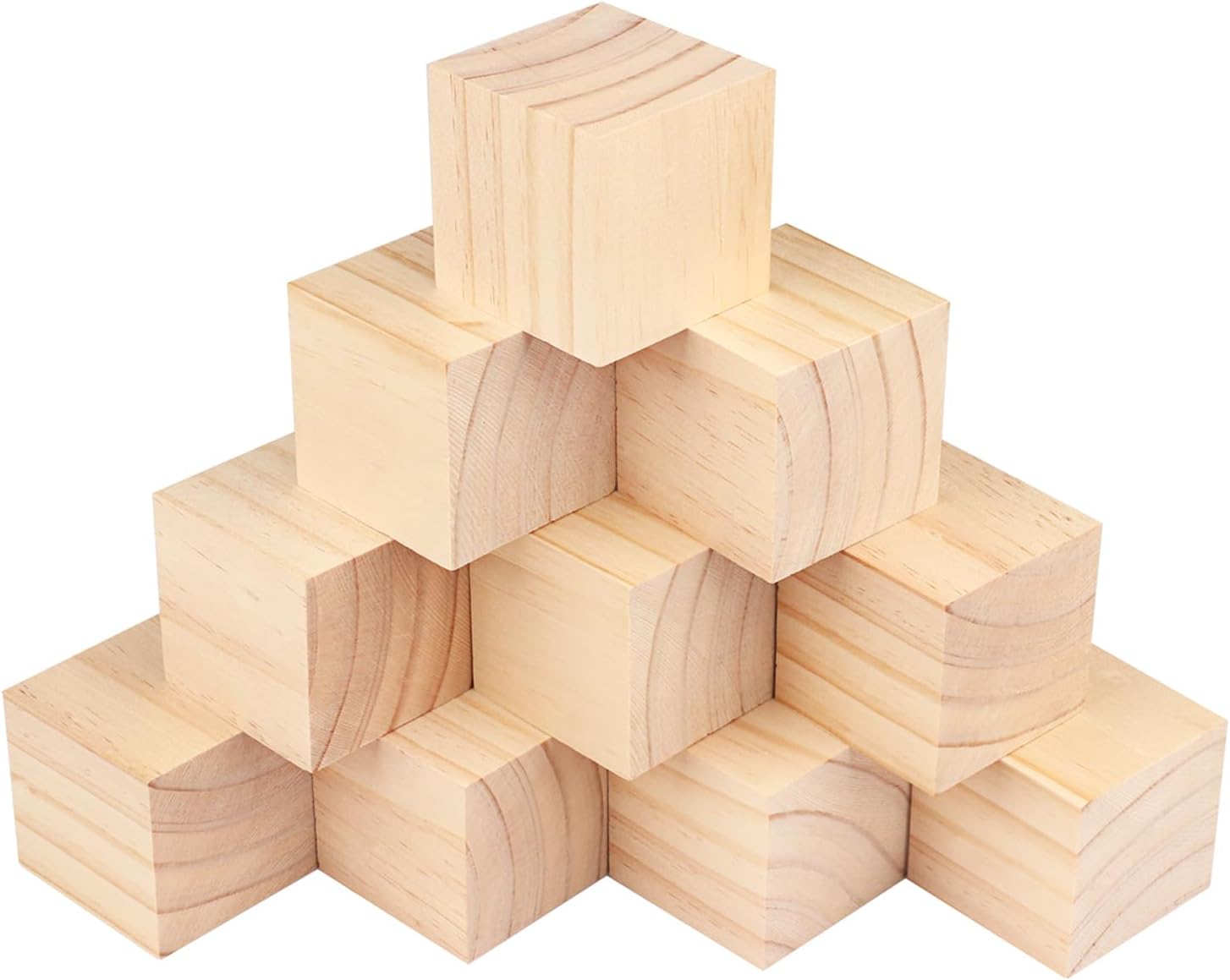 Amazon.com: GNIEMCKIN 100 Packs Wooden Blocks for Crafts, 2 Inch Pine ...
