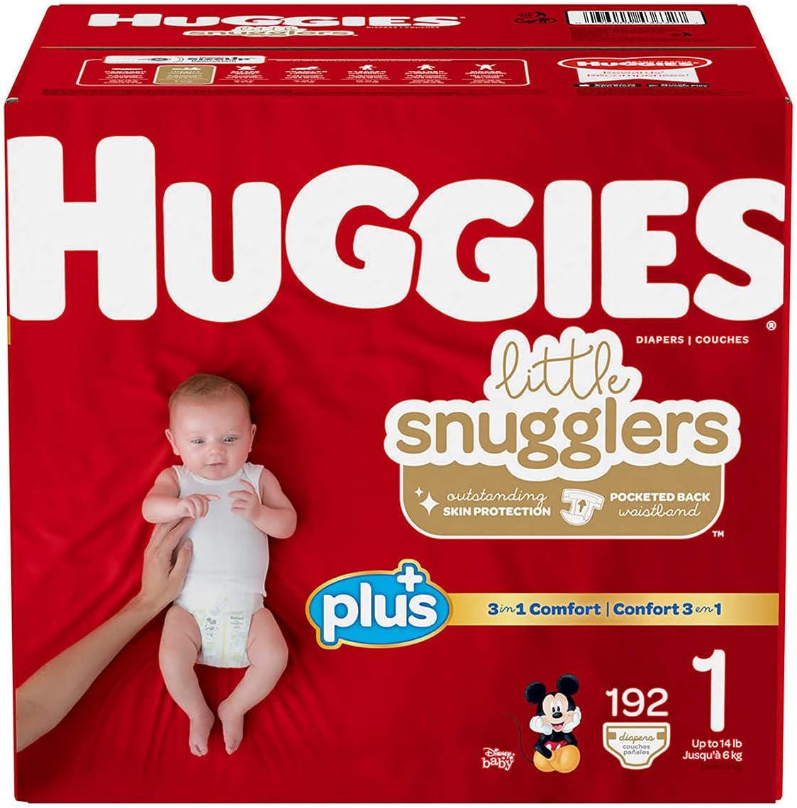 Amazon.com: Huggies Little Snugglers Plus Diapers Size 1, 192 Count : Baby