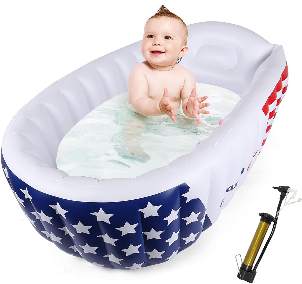 Amazon.com: AIOVEN Infant Inflatable Bathtub with Air Pump - Safe ...