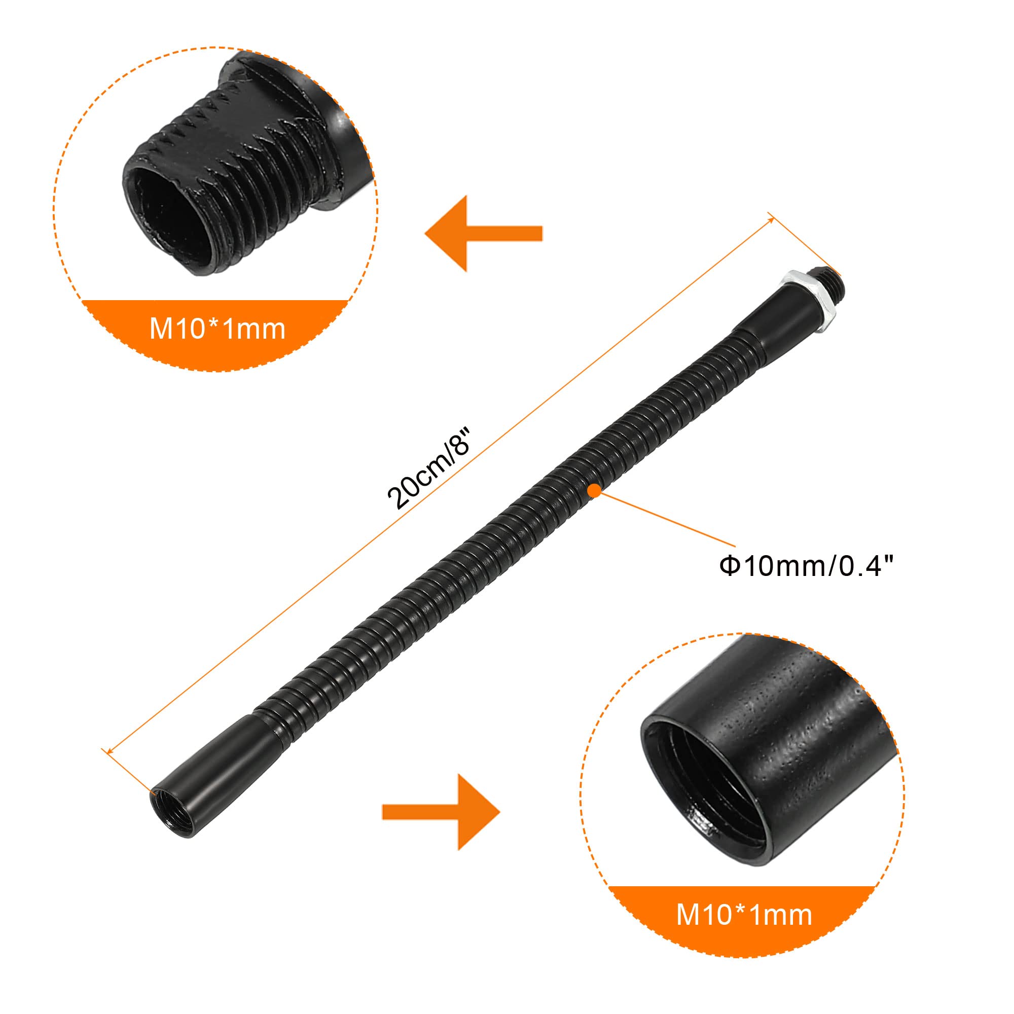 Snapklik.com : 20cm/8" Universal Gooseneck, M10 Fine Thread Metal ...