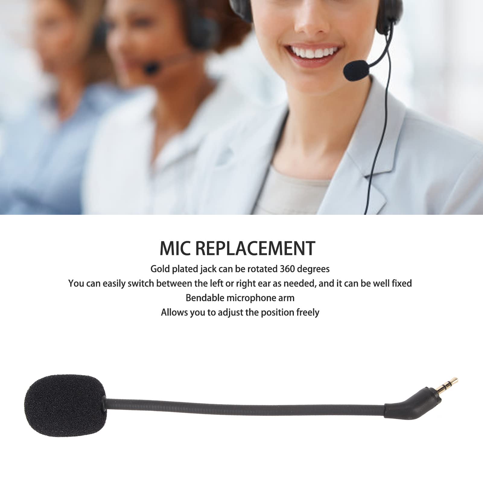Snapklik.com : Mic Replacement For A30, 2.5mm Detachable Boom ...