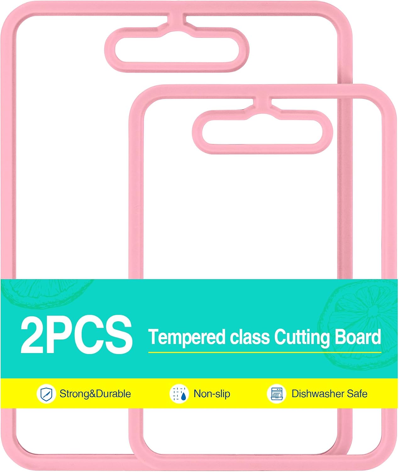 Amazon.com: Pink Glass Cutting Board Set of 2 - Stylish Kitchen Gift ...