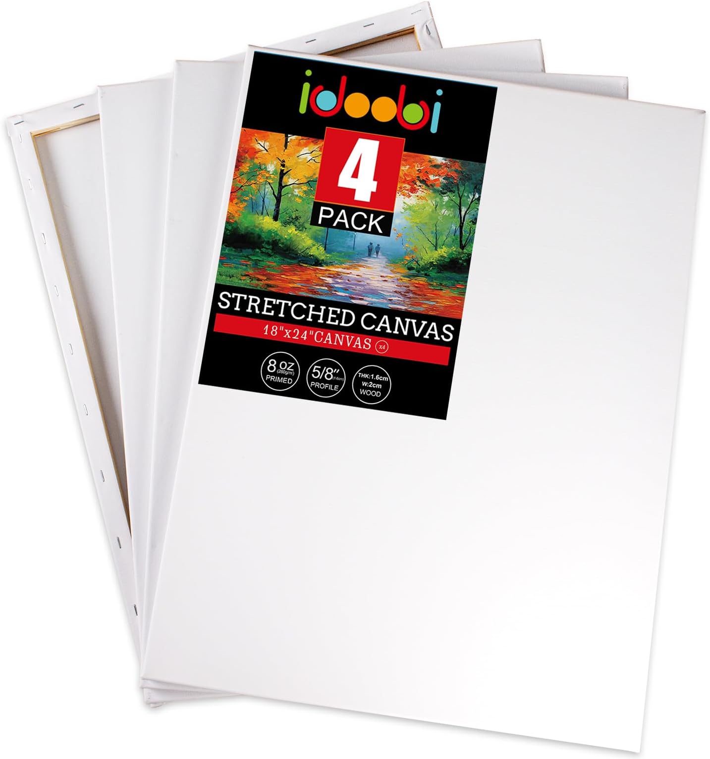 Amazon.com: Pre Stretched Canvas 18x24 2 Pack Large Stretched Canvases ...