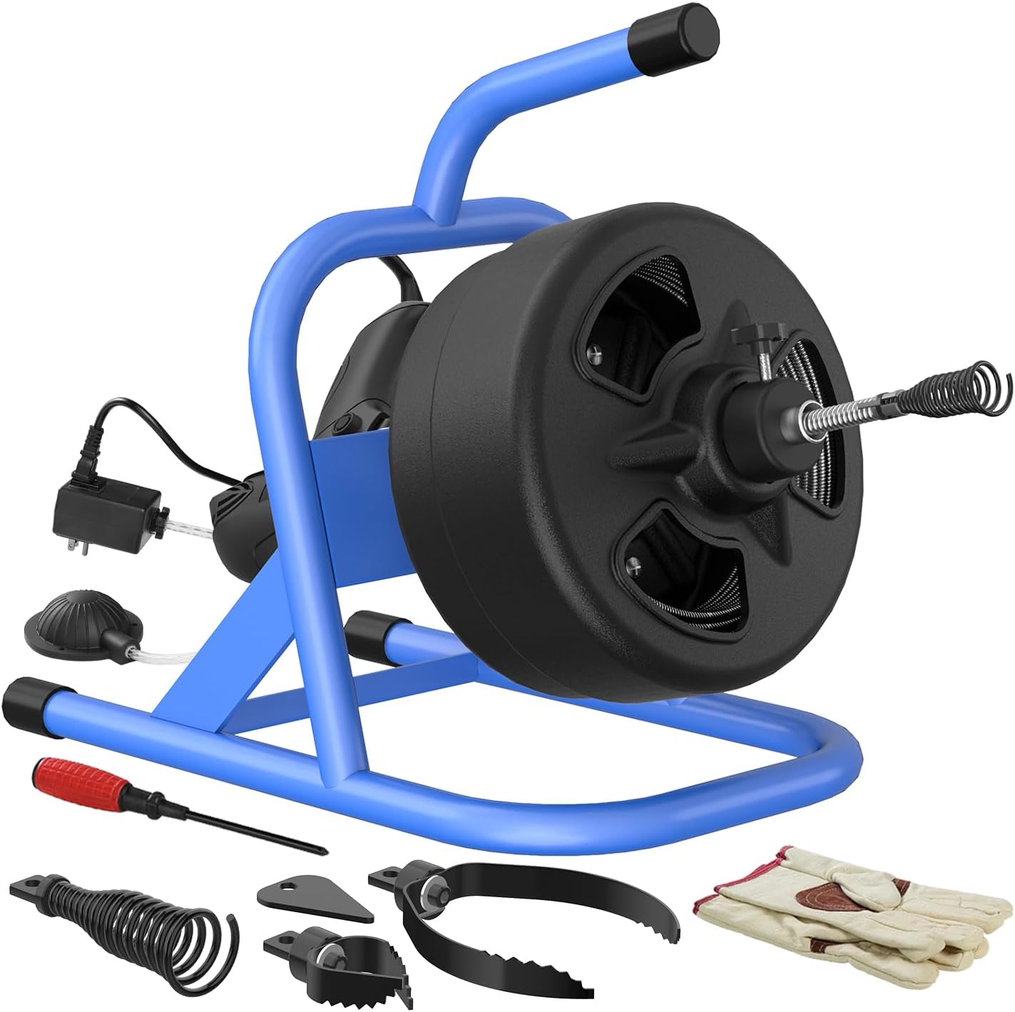 POPULO 50FT×5/16" Drain Cleaner Machine, Electric Drain Auger Drain ...