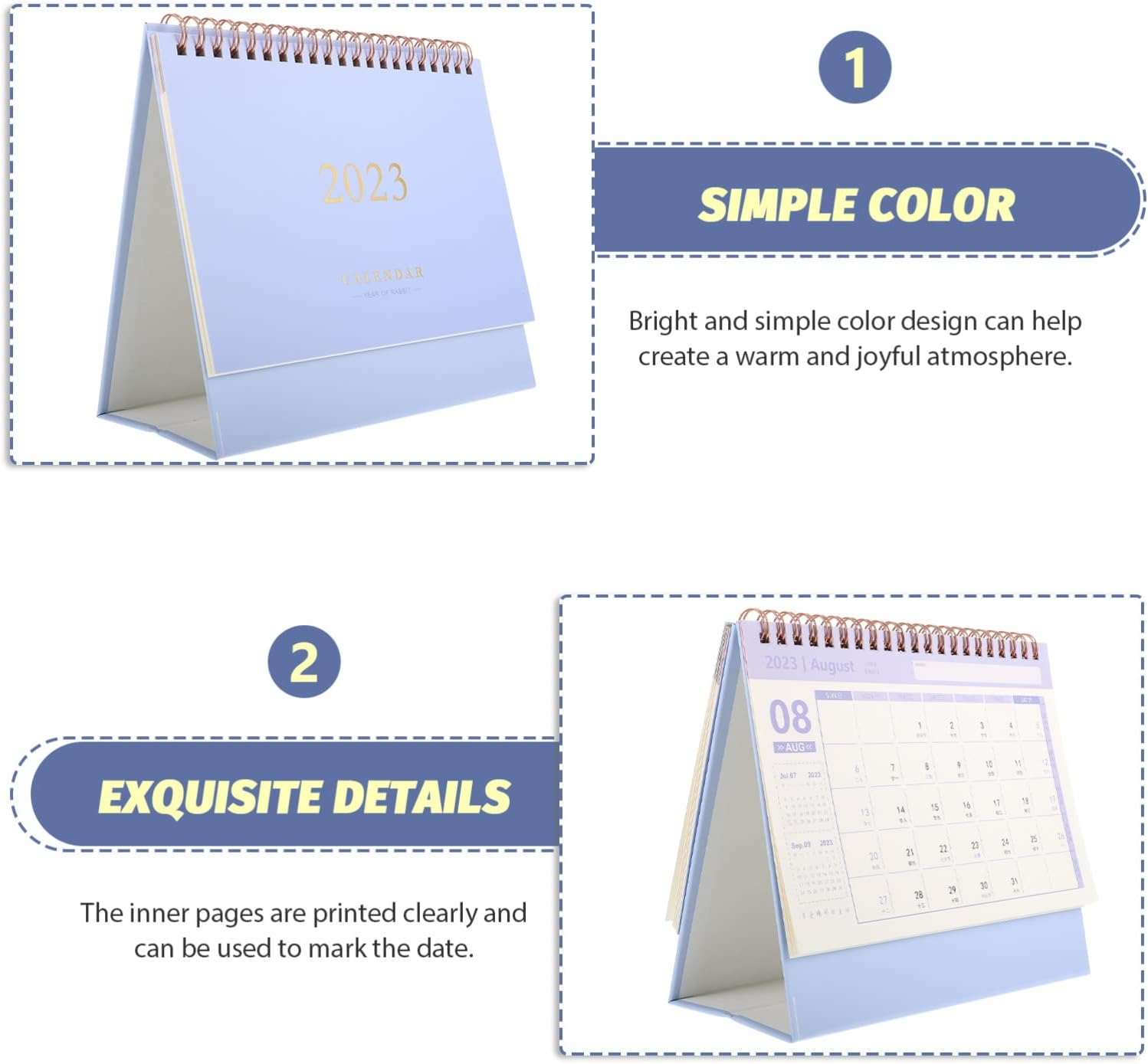 Buy Toddmomy 1pcs Desk Calendar 2022-2023, Monthly Stand Up Calendar ...