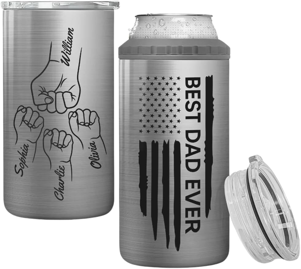 Amazon.com | LASFOUR Best Dad Grandpa Ever Fist Bump Tumbler Outline ...