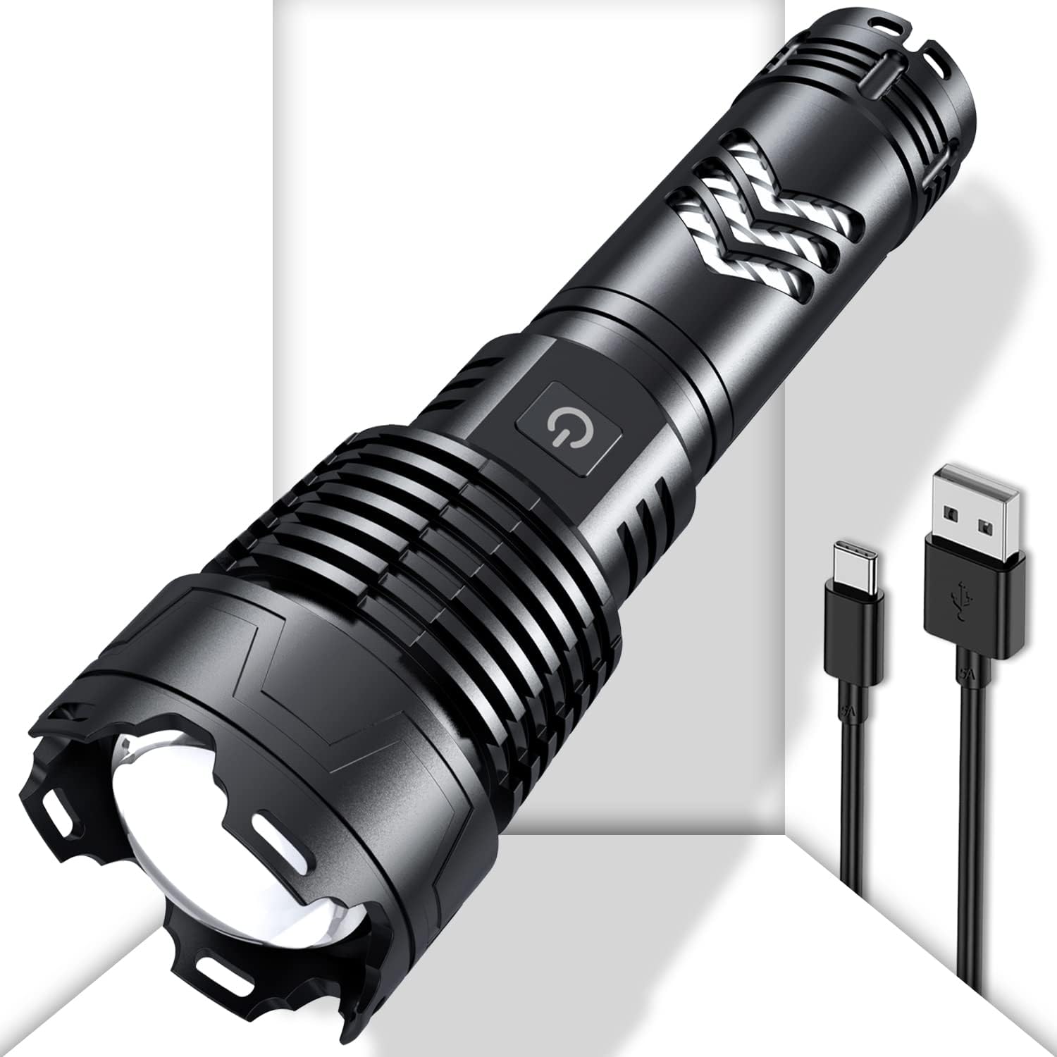 Rechargeable LED Flashlights High Lumens, 120000 Lumens Super Bright ...