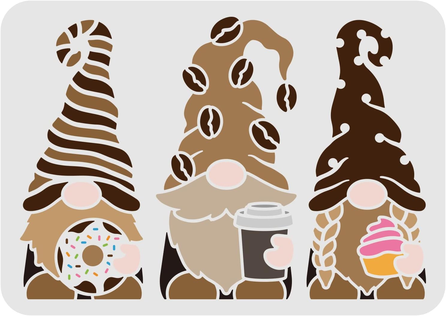 Amazon.com: FINGERINSPIRE 3 Gnomes Stencils 11.7x8.3 inch Afternoon Tea ...