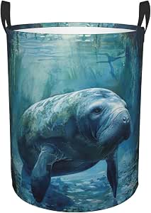 Amazon.com: Manatee Animals Dirty Clothes Basket,Oxford Cloth Washing ...