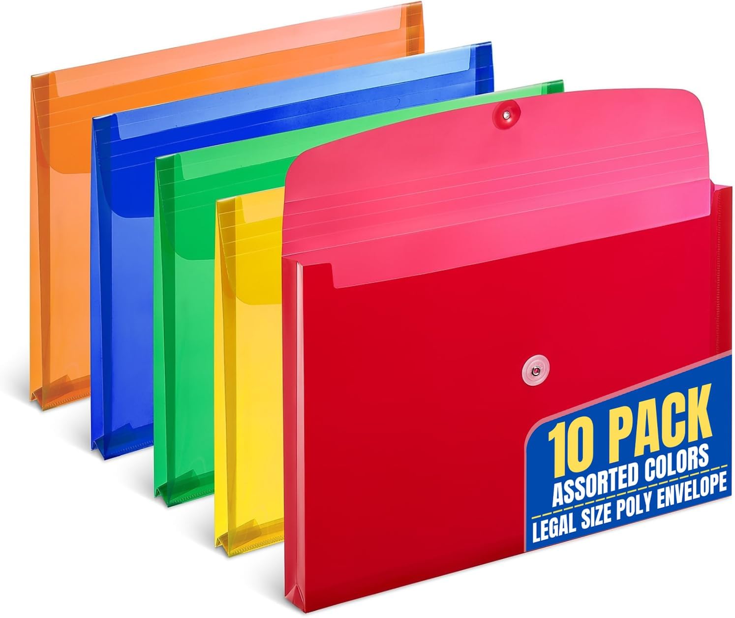 Amazon.com : 1InTheOffice Poly Envelopes Button & String Closure ...