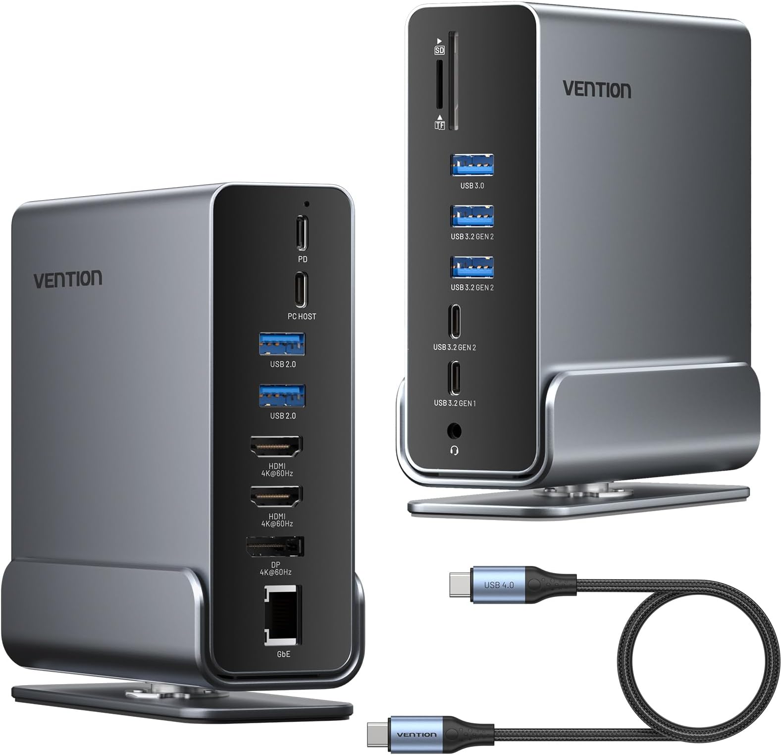 VENTION Docking Station Dual Monitor 16-in-1 Triple Display USB-C ...