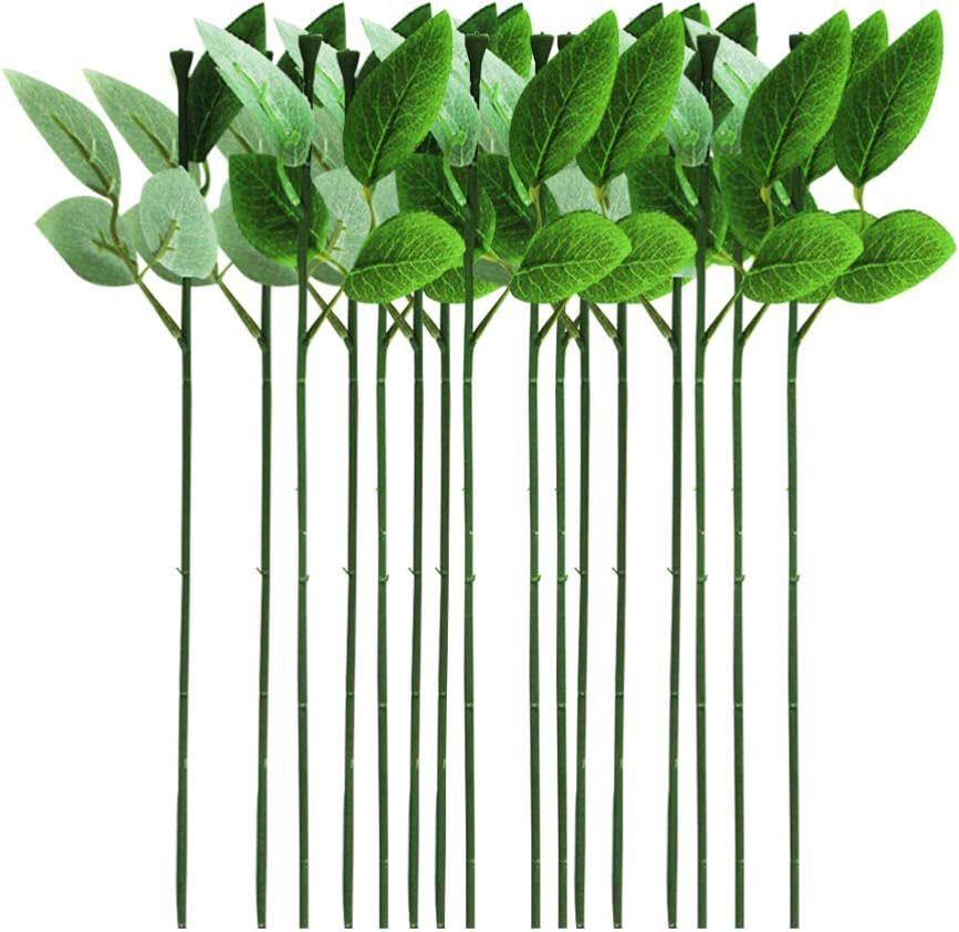 Amazon.com: LIOOBO 100Pcs Floral Wire Stem Plastic Artificial Floral ...