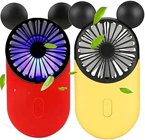 Amazon.com: ZSHMJMJ Cute Personal Mini Fan(2 PACK), Mini Handheld Fan ...