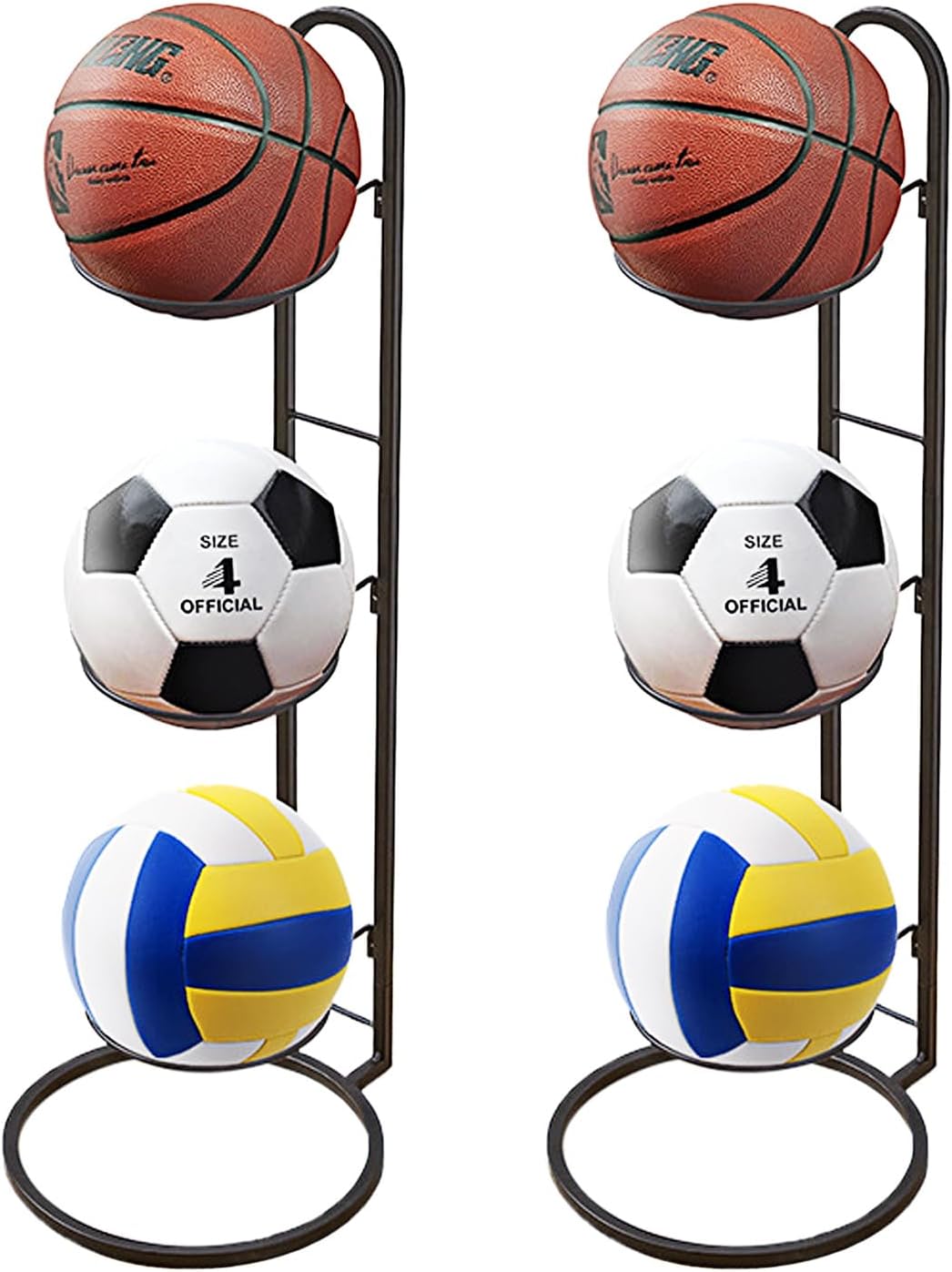 Amazon.com: 2pcs Basketball Ball Storage Racks, Durable 3 Tier Cube ...
