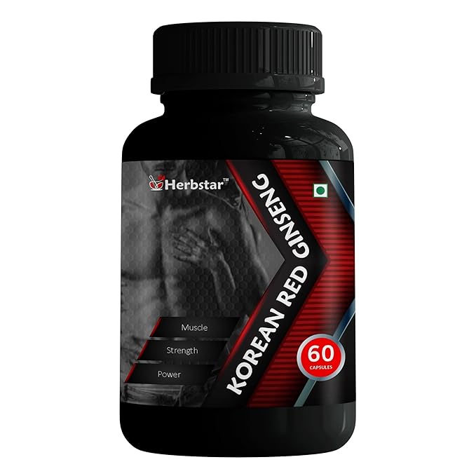 HerbStar Korean Red Ginseng Capsule for Men & Women, Supports Brain ...