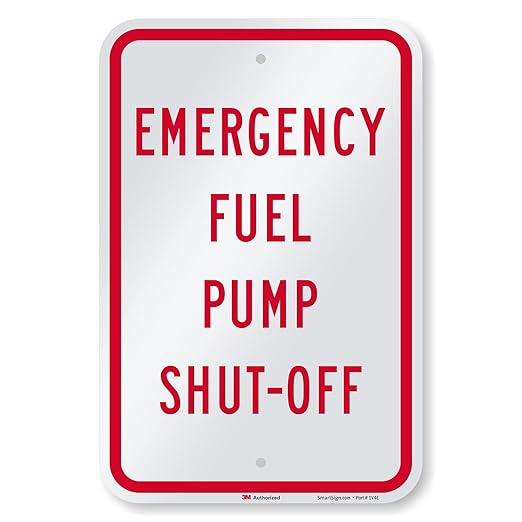 Amazon.com: SmartSign 18 x 12 inch “Emergency Fuel Pump Shut-Off” Metal ...