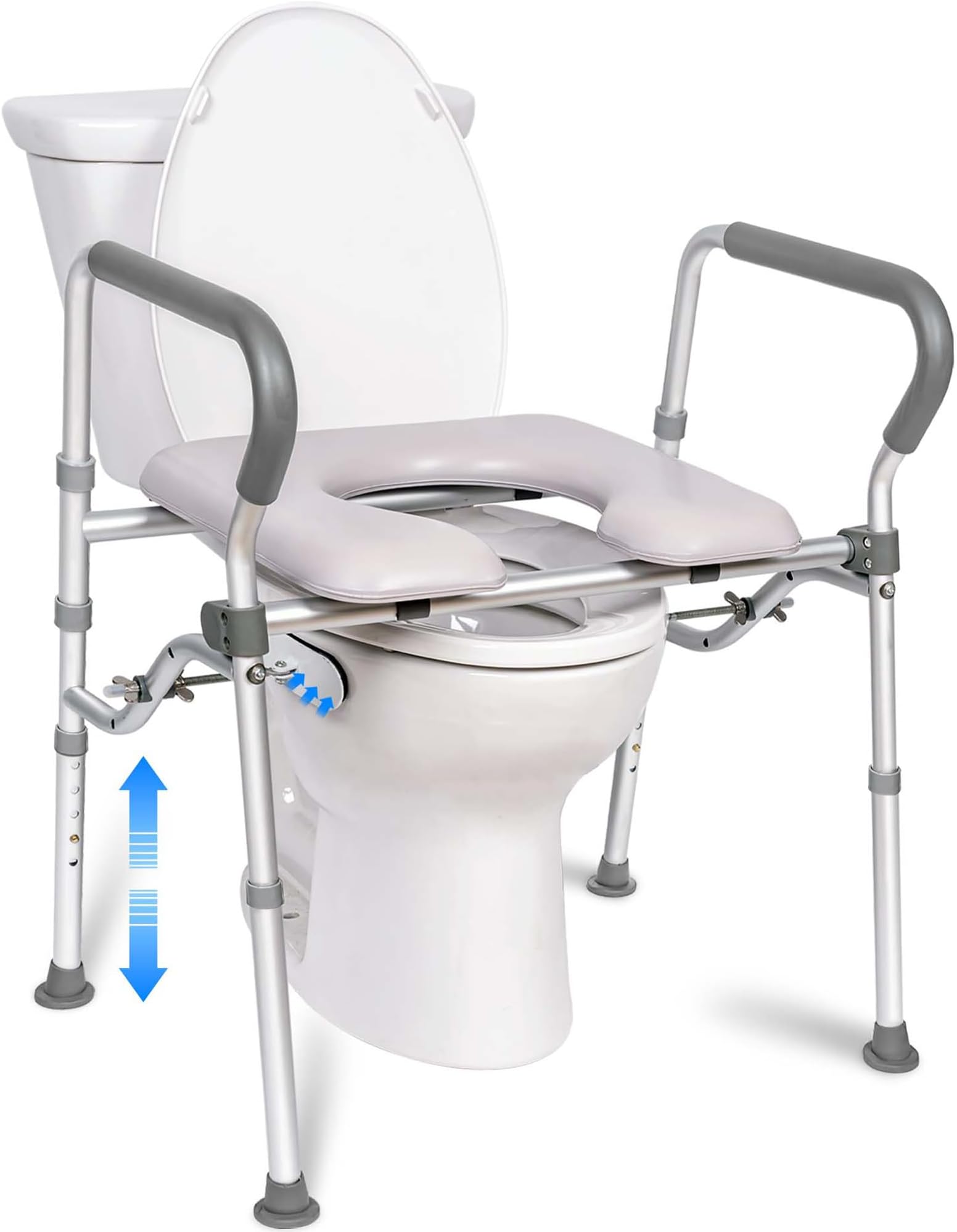 Amazon.com: LimLuc Raised Toilet Seat with Handles, Fixed Clamps and ...