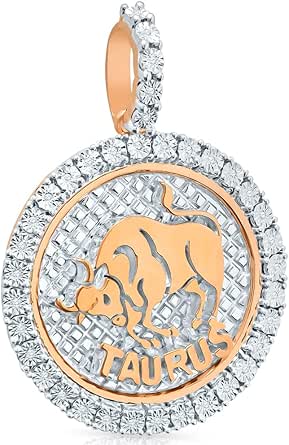 Amazon.com: JewelBooth Real Genuine Diamond Taurus Bull Zodiac Lucky ...