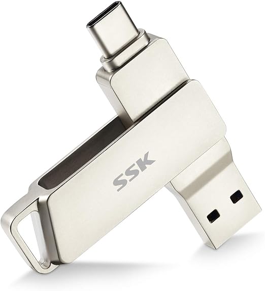 SSK 256GB USB C Flash Drive up to 200MB/s Transfer Speed Dual ...