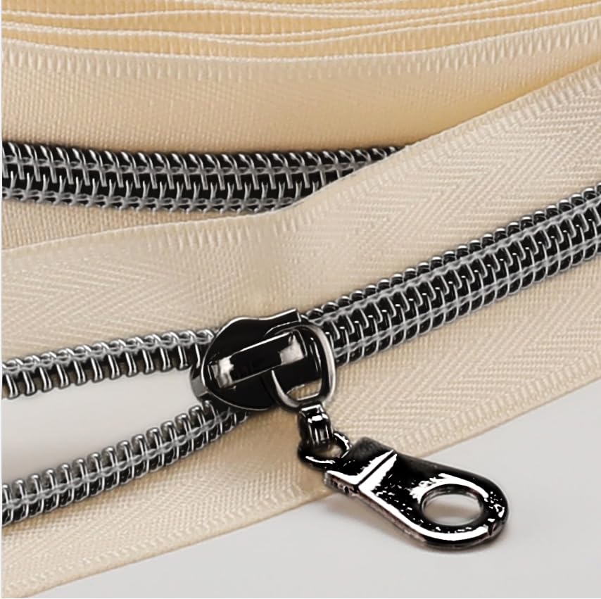 Amazon.com: Sawoake 10 Yards Bulk Zipper(#5), Beige Nylon Coil Zipper ...