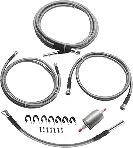 Amazon.com: Arkdeffon Flexible Stainless Steel Braided Fuel Lines Kit Compatible with Chevy ...
