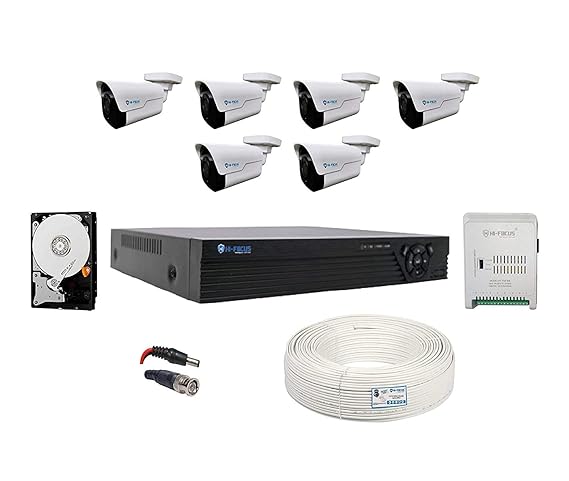 HI-FOCUS 8-Channel DVR with 2.4MP 1080P Outdoor Security CCTV Cameras ...