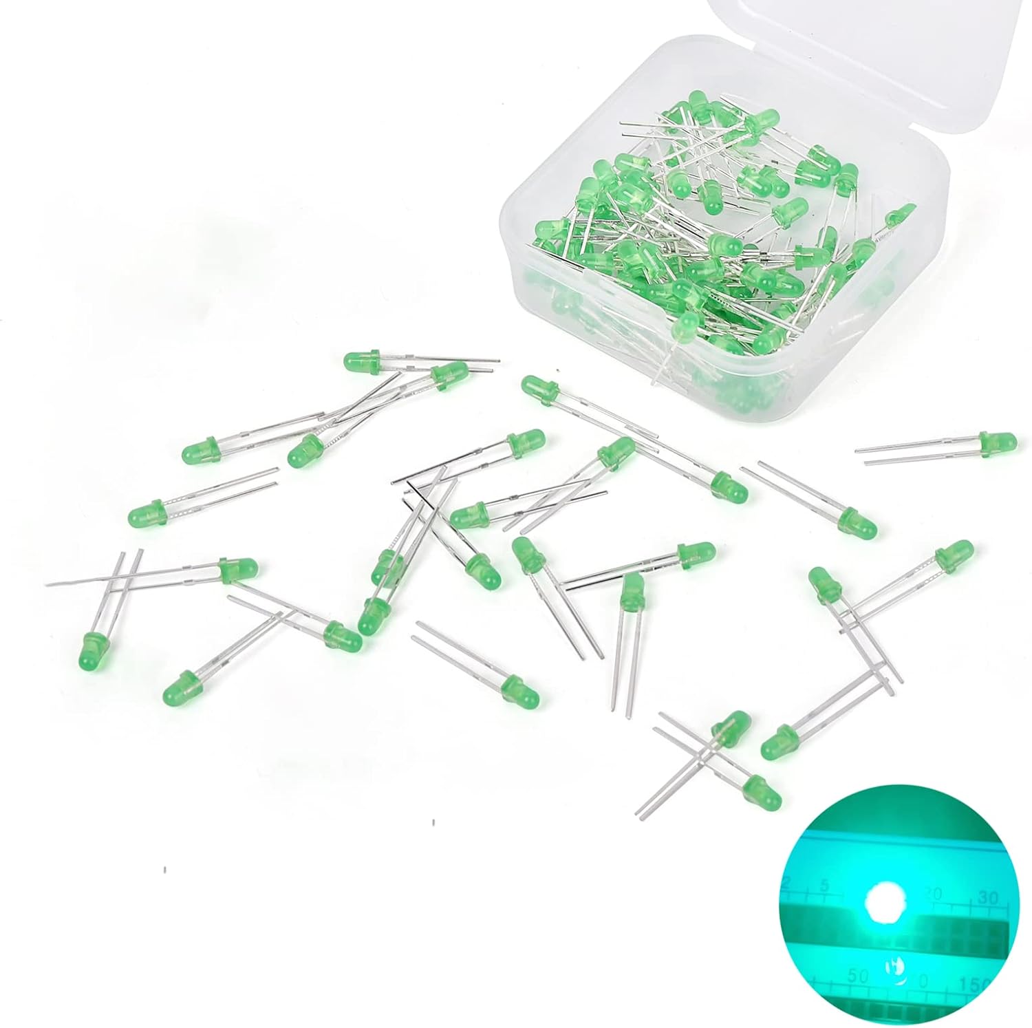 Amazon.com: 3mm Led Diode Lights, 120Pcs 3mm Green Led Emitting Assorted, Round Diode Light ...