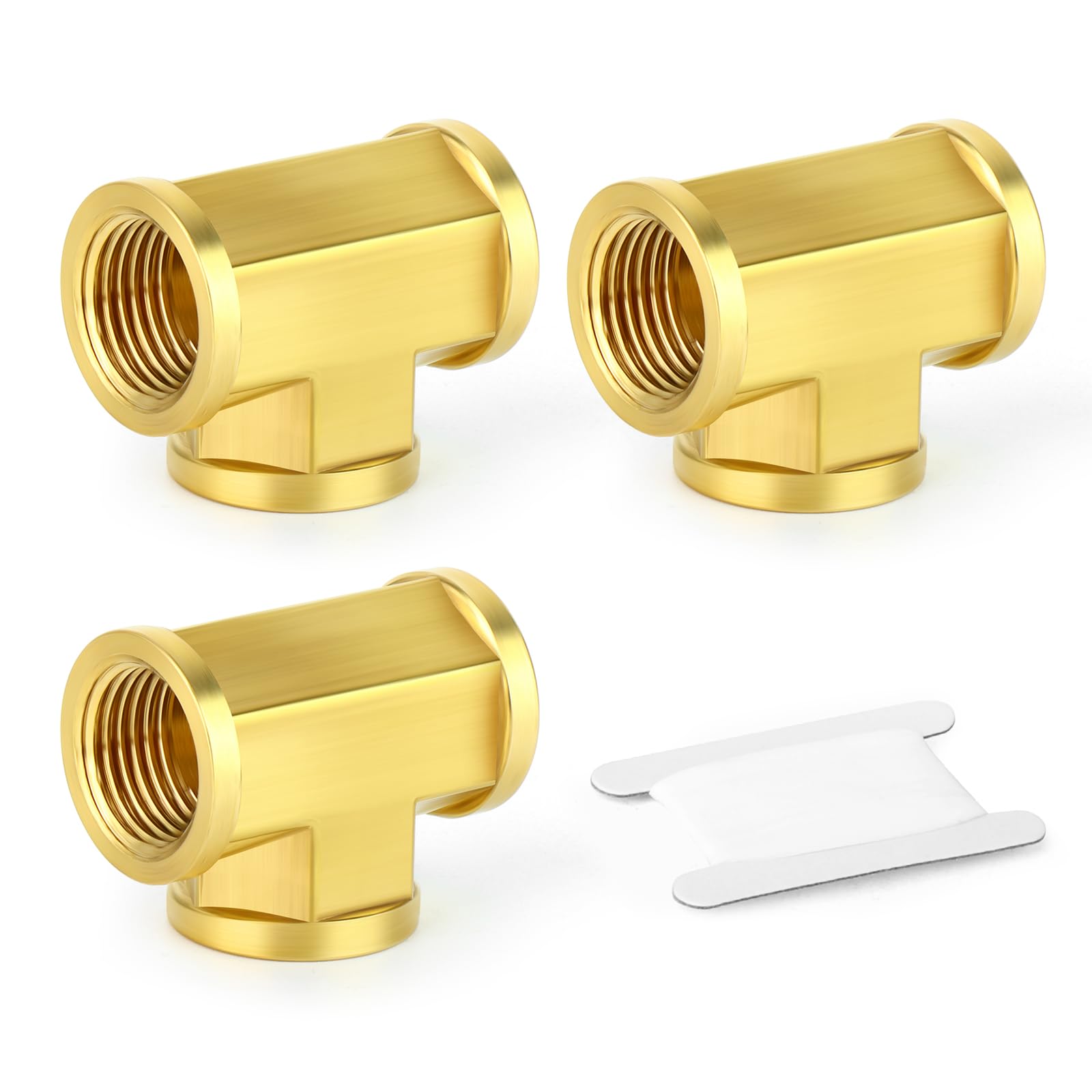 Amazon.com: GORAGUCHI 6PCS Brass 1/4" NPT Tee Fittings, Female Threaded ...