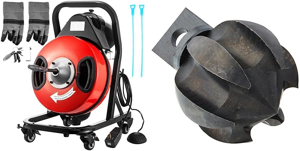 VEVOR Electric Drain Auger 50FTx1/2Inch,250W Drain Cleaner Machine ...