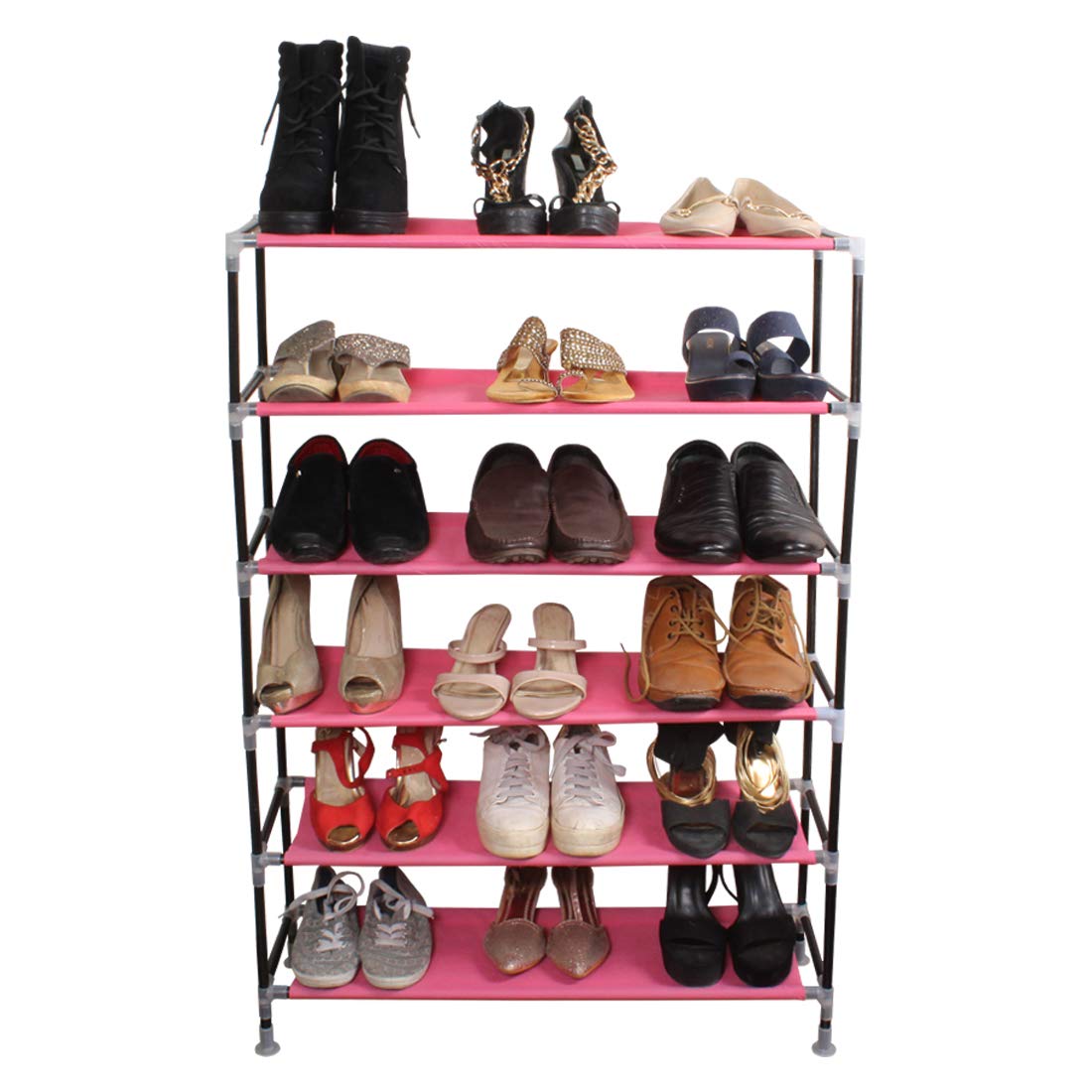 PrettyKrafts Multipurpose Portable Folding Shoes Rack 6 Tiers Multi ...