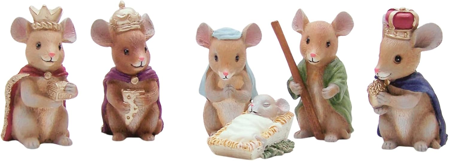 Amazon.com: Wowser Mouse Nativity Pageant Set, 6 Pieces, Tabletop ...