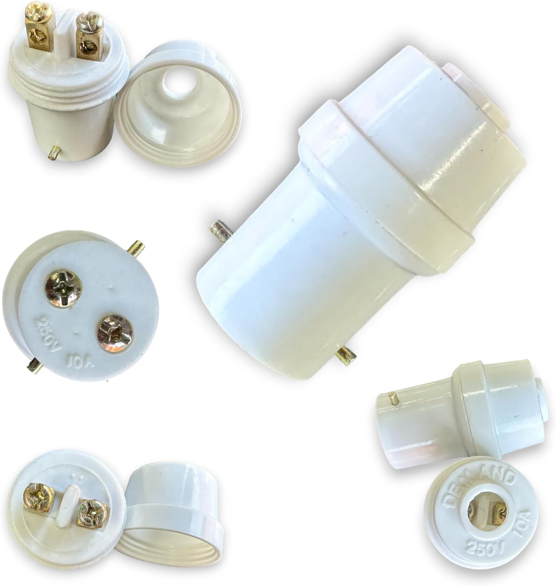 B22 Bayonet Light Adaptor Plug BC Bulb Holder Connector Lamp Socket ...