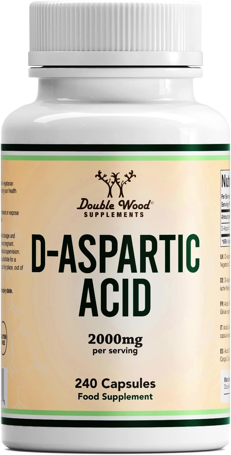 Double Wood D Aspartic Acid Supplement | 240 D-Aspartic Acid Capsules ...