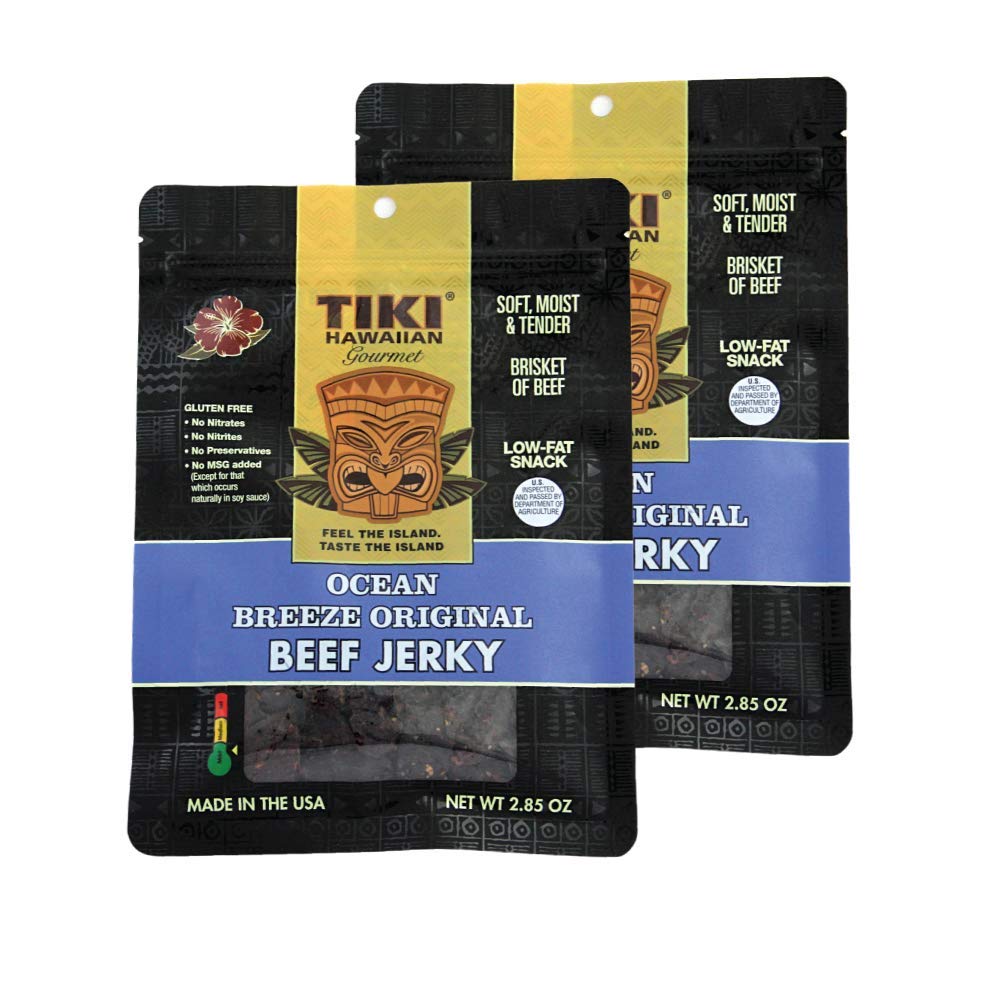 Amazon.com: Tiki Hawaiian Gourmet Jerky | Ocean Breeze Original Beef (2 ...
