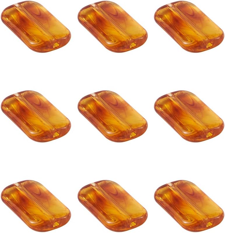 Amazon.com: Pandahall 20pcs Acrylic Flat Rectangle Amber Beads Loose ...