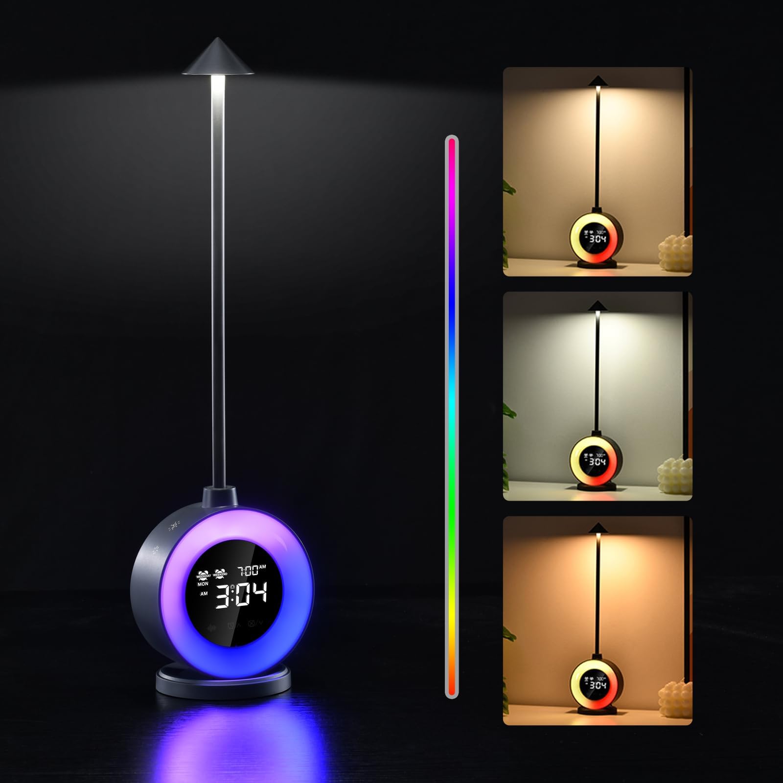 CCHKFEI LED Touch Bedside Lamps for Bedroom, 3 in 1 Nightstand Lamp ...