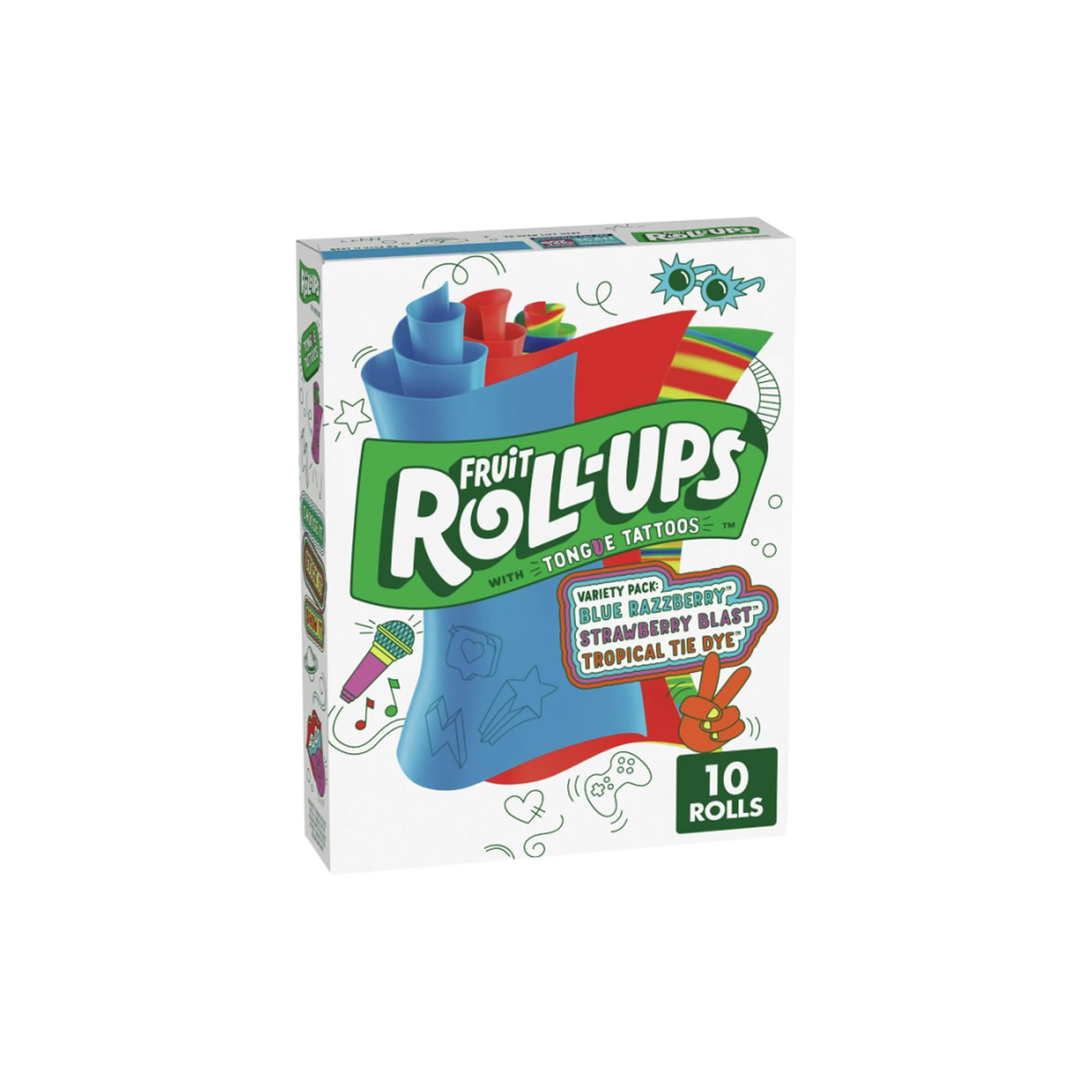 Fruit Roll Ups Fruit Flavored Snacks Variety Pack Pouches 10 ...