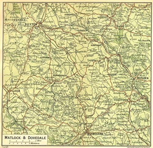 Amazon.com: DERBYS: Matlock & Dovedale, 1924 map : Home & Kitchen