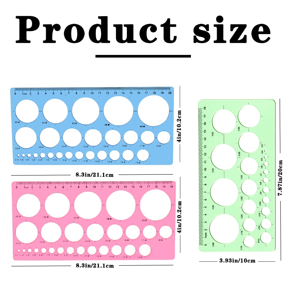 Snapklik.com : 3 Pcs Circle Templates Geometric Drawing Template ...