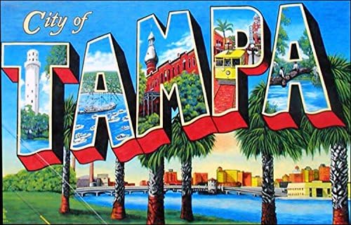Amazon.com: City of Tampa Sticker (Vintage Post Card Design Greetings ...
