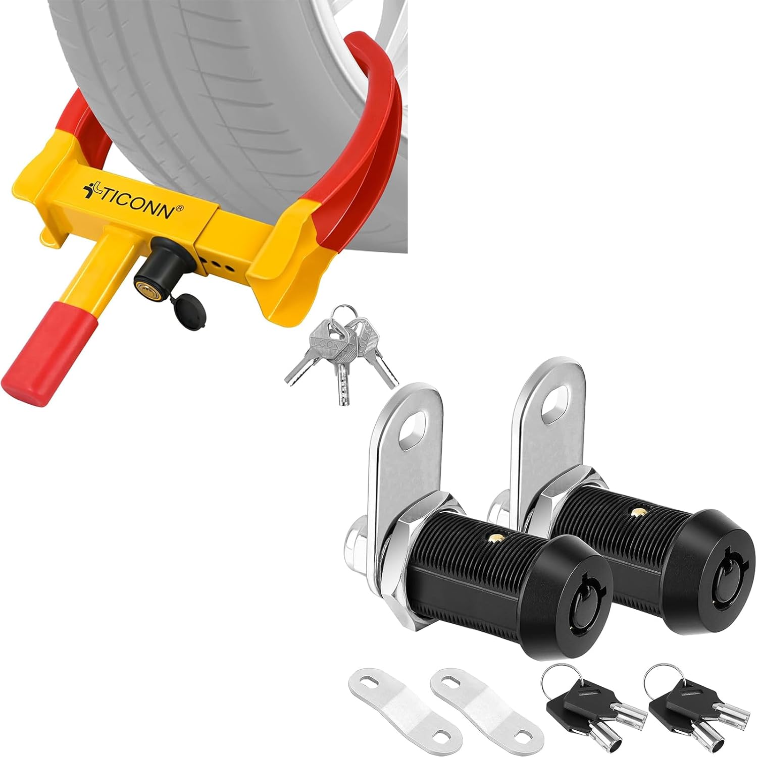 Amazon.com: 2 Pack Cabinet Lock with Keys （1-1/8"+ Universal Wheel Lock ...