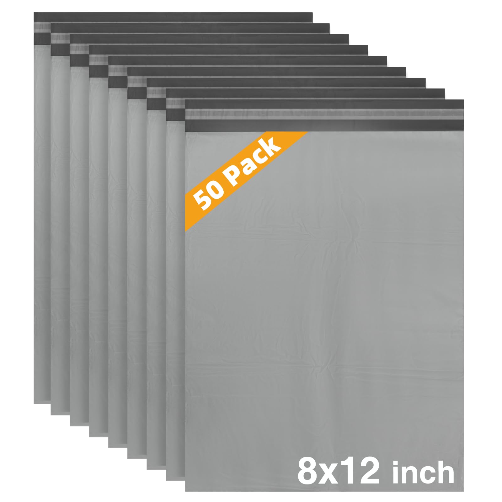WISYOK 50x Parcel Bags 12x8 Inch, Grey Mailing Bags, Self-Seal Postage ...