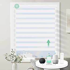 Amazon.com: MING CHEN Motorized Blinds with Remote Control 95% Blackout Electric Zebra Blinds ...