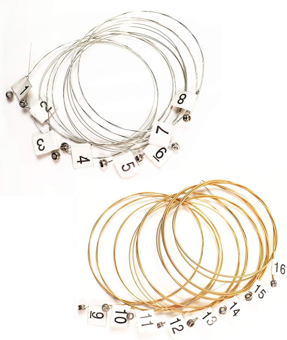 Amazon.com: Liyafy A Sets of 16 Lyre Harp Strings Replacement Metal ...