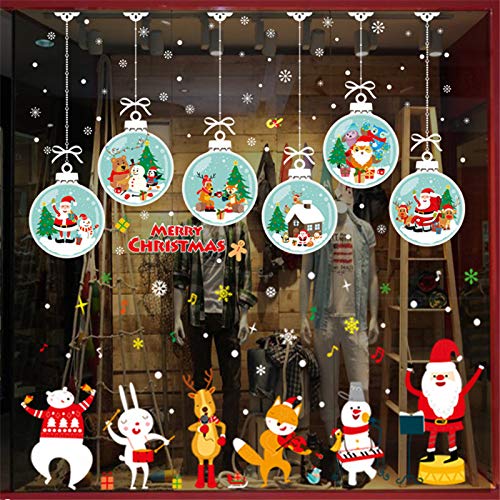 Buy AVASAGS 9 Sheets Christmas Window Stickers, Cute Window Clips ...